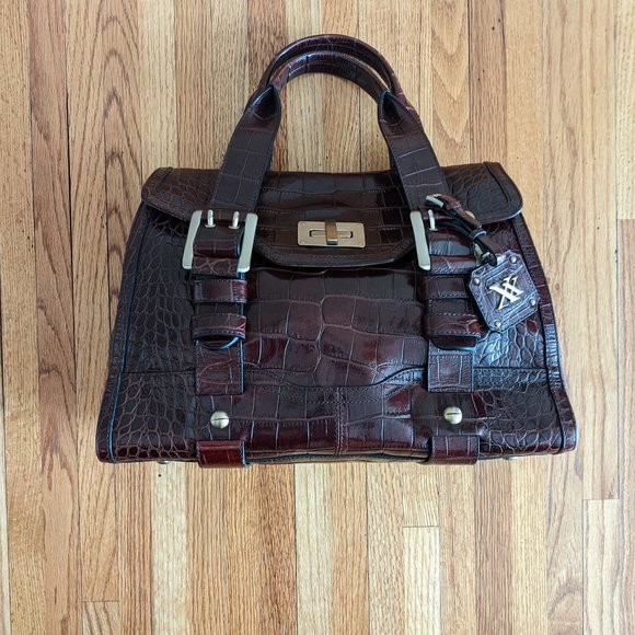 Maxx New York | Bags | Maxx New York Embossed Leather Large Satchel ...